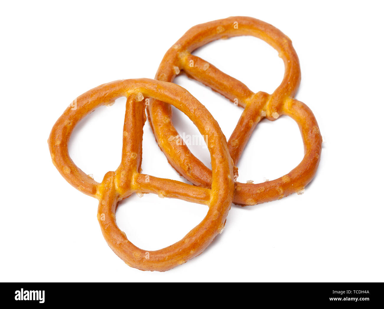 glazed and salted pretzels isolated on white background Stock Photo - Alamy