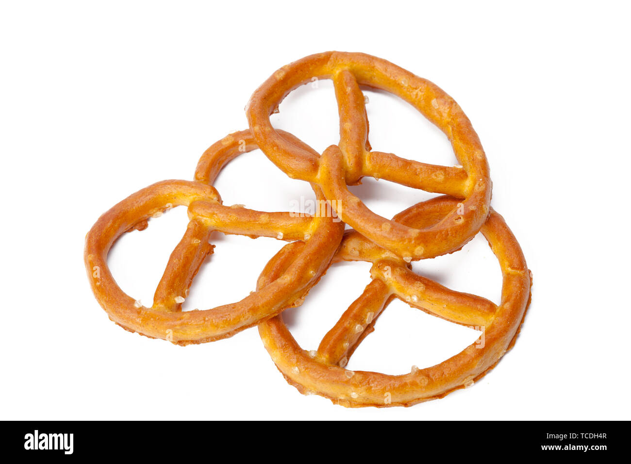 glazed and salted pretzels isolated on white background Stock Photo - Alamy