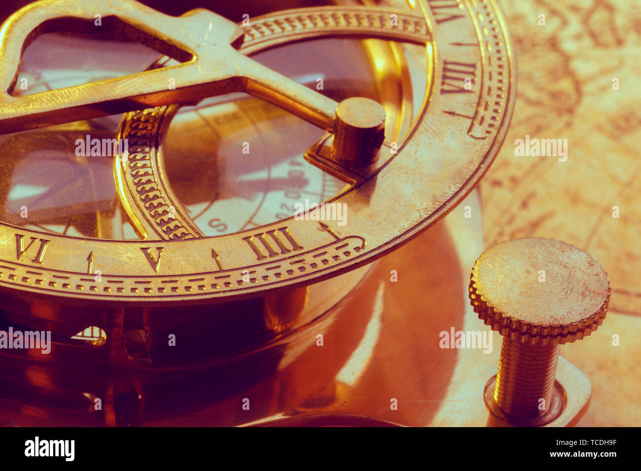 Old compass over ancient map Stock Photo - Alamy