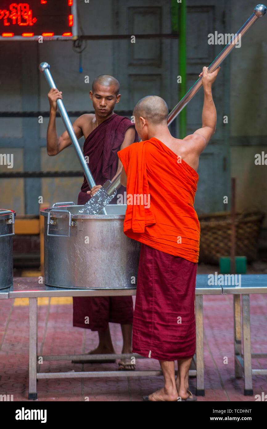 Monks at the Mahagandayon Monastery in Amarapura Myanmar Stock Photo ...