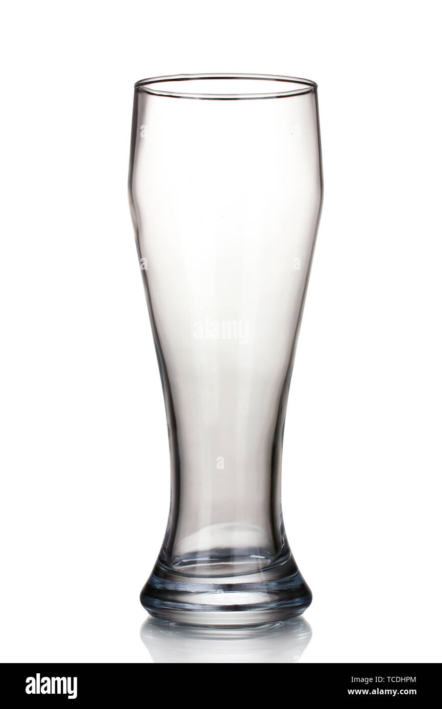 empty beer glass isolated on white Stock Photo - Alamy