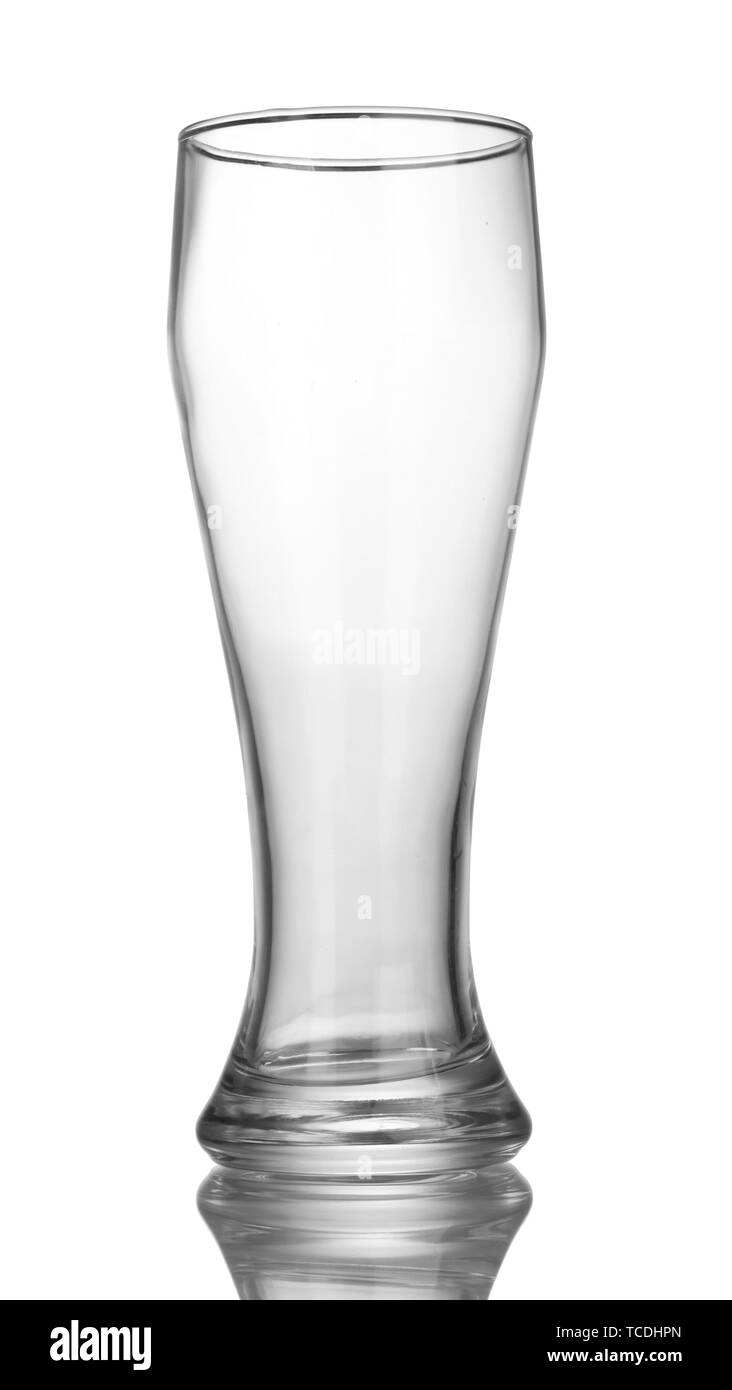 empty beer glass isolated on white Stock Photo - Alamy