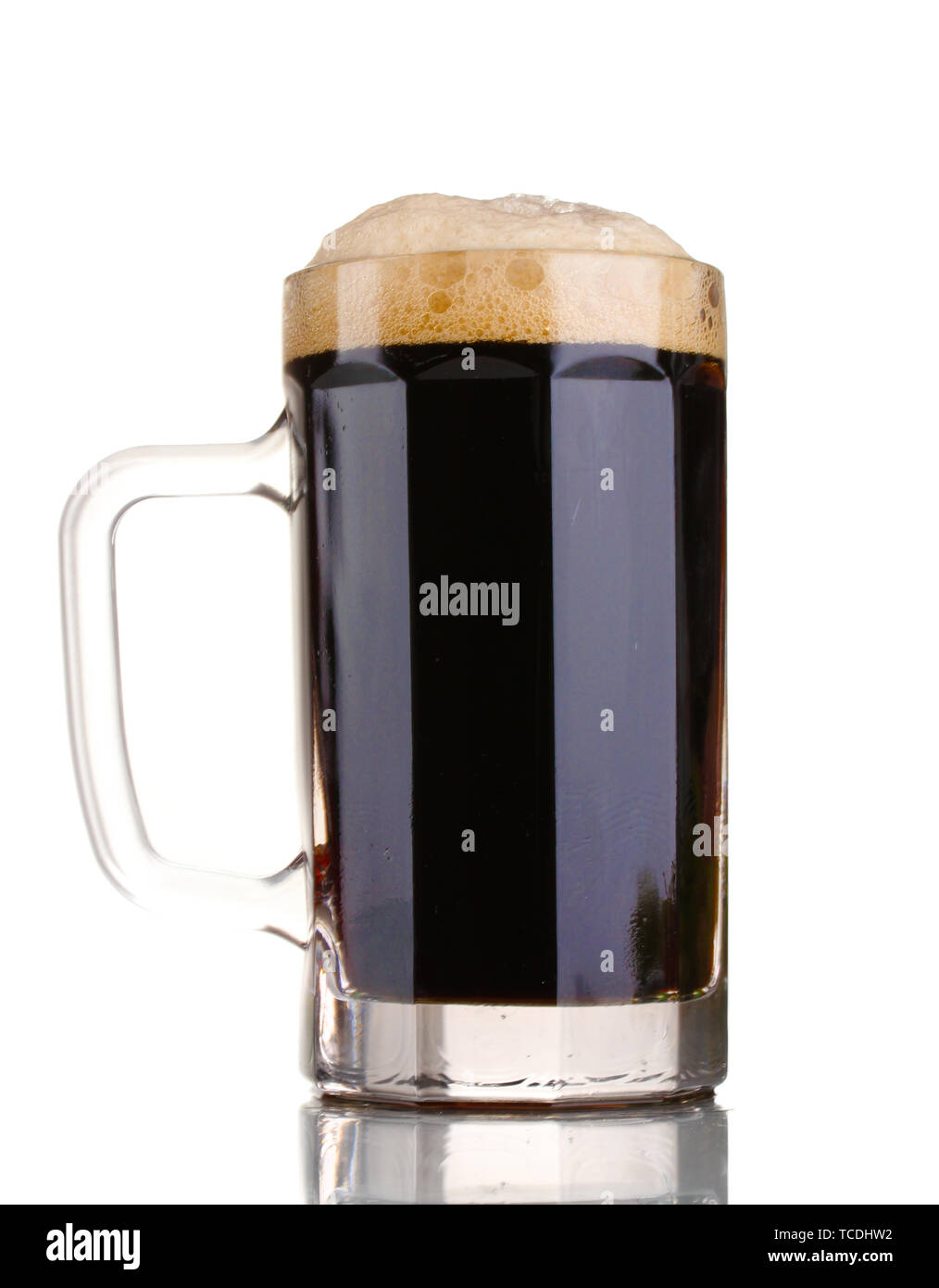 dark beer in a mug isolated on white Stock Photo - Alamy