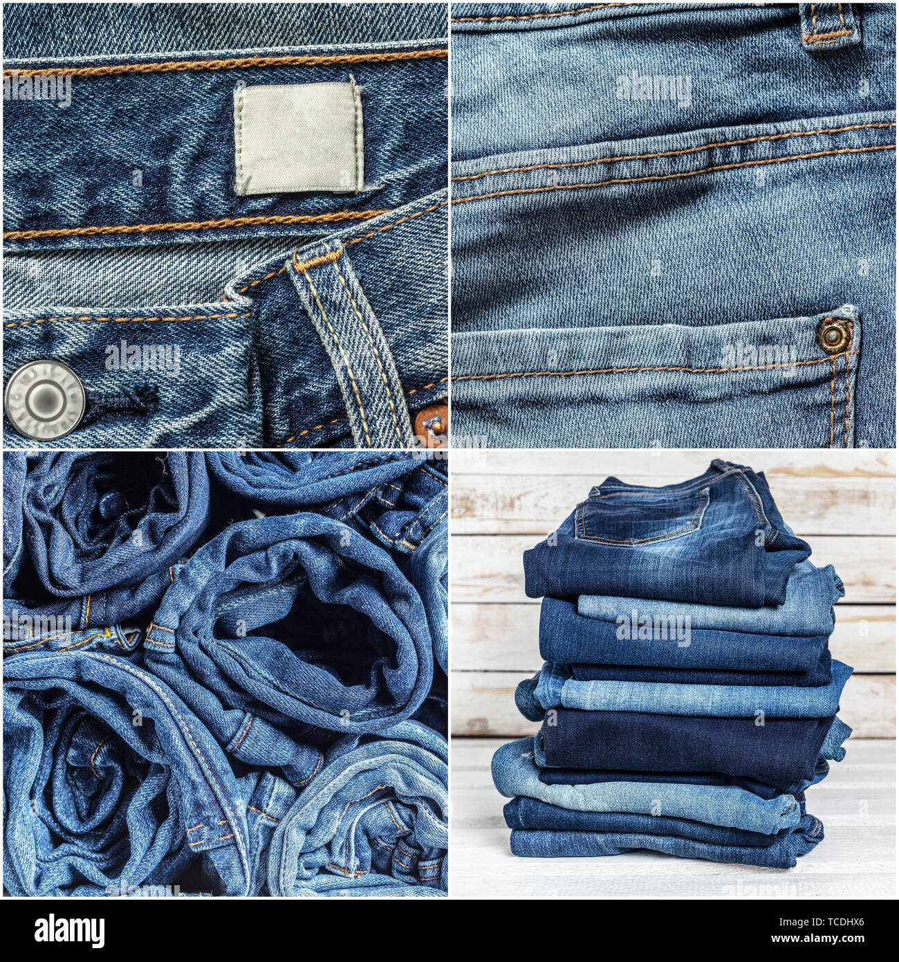 Blue jean fabric texture design background Stock Photo - Alamy