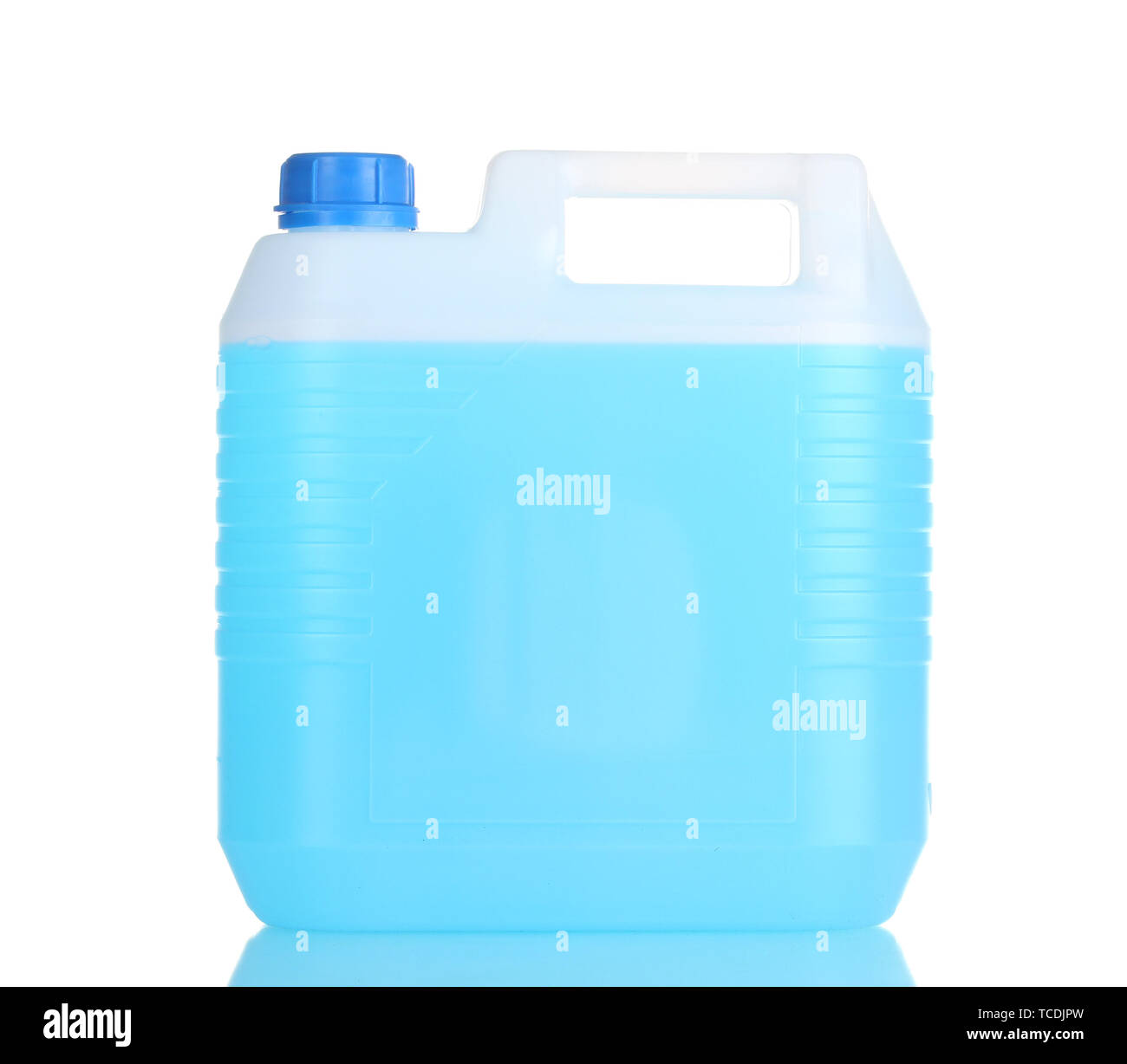 blue liquid in the canister isolated on white Stock Photo - Alamy