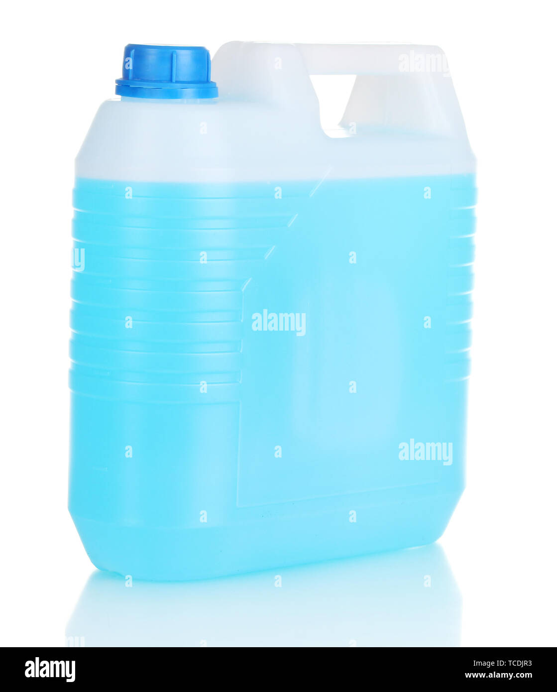 blue liquid in the canister isolated on white Stock Photo - Alamy