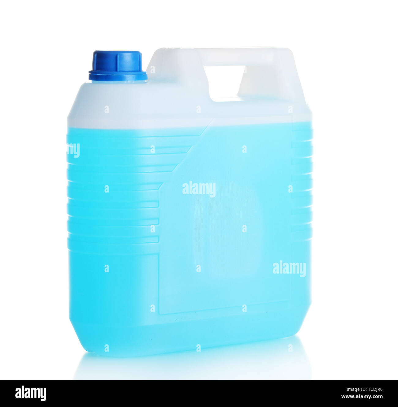 blue liquid in the canister isolated on white Stock Photo - Alamy
