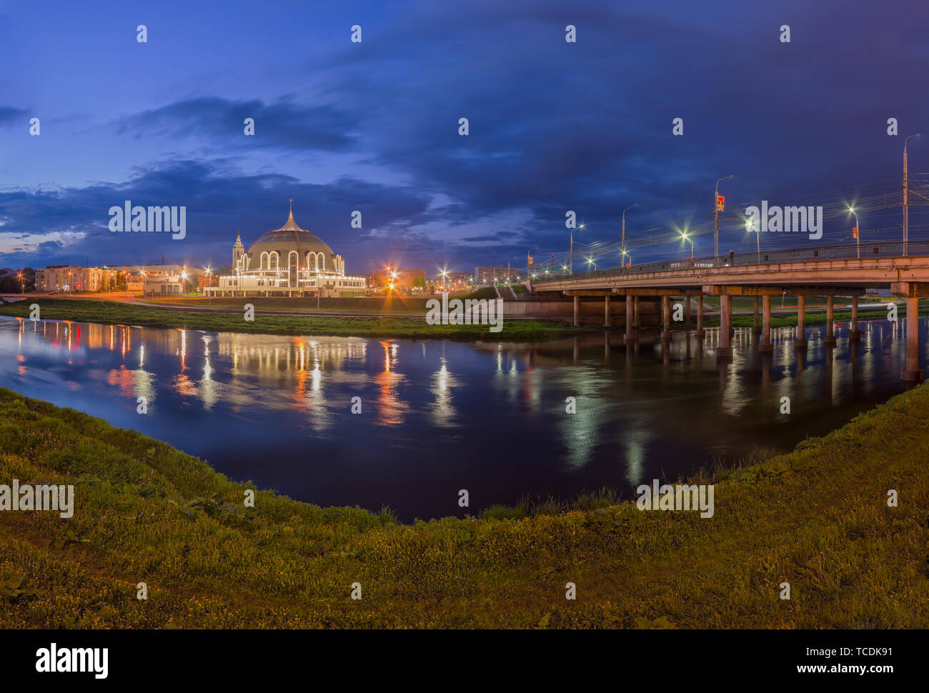 Night Tula wide angle view on Upa river and Arms Museum Stock Photo - Alamy