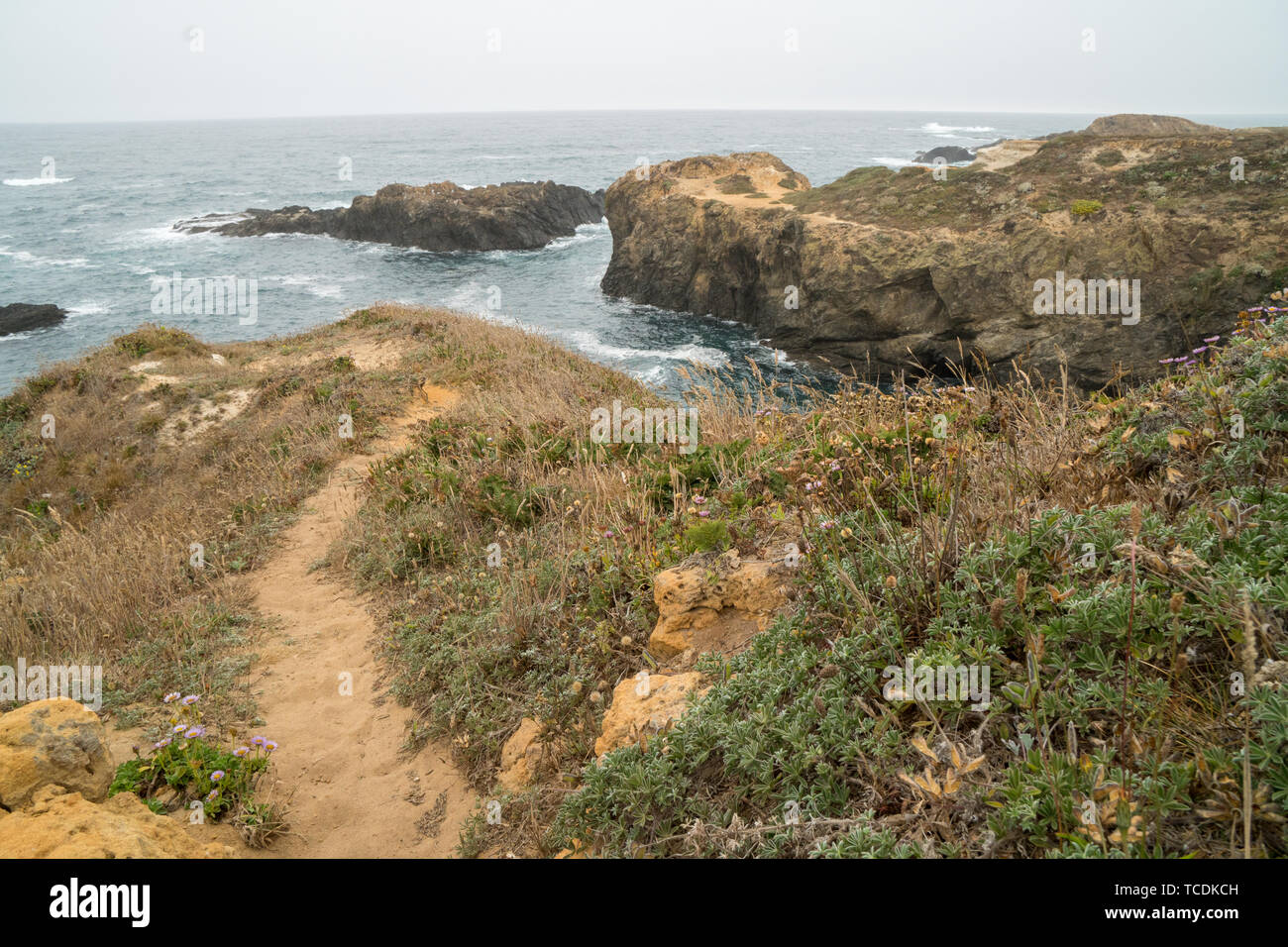 Ocean bay landscape with cliffs and islands Stock Photo - Alamy