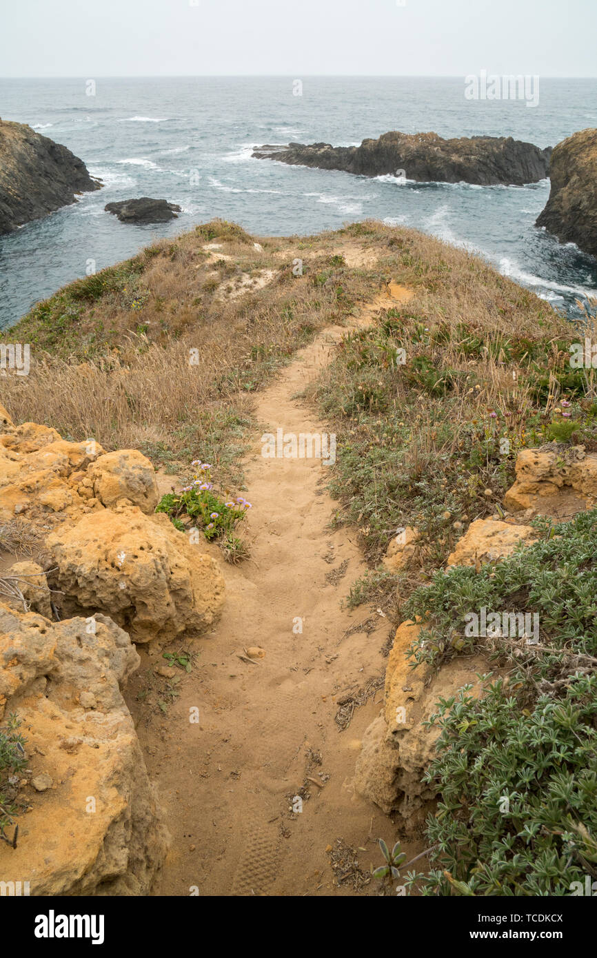 Ocean bay landscape with cliffs and islands Stock Photo - Alamy