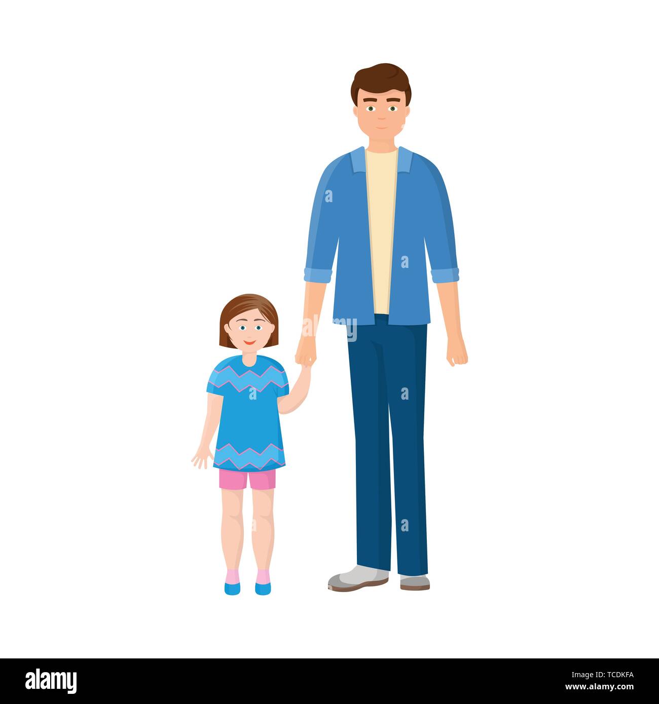 Vector illustration of father and daughter icon. Collection of father ...
