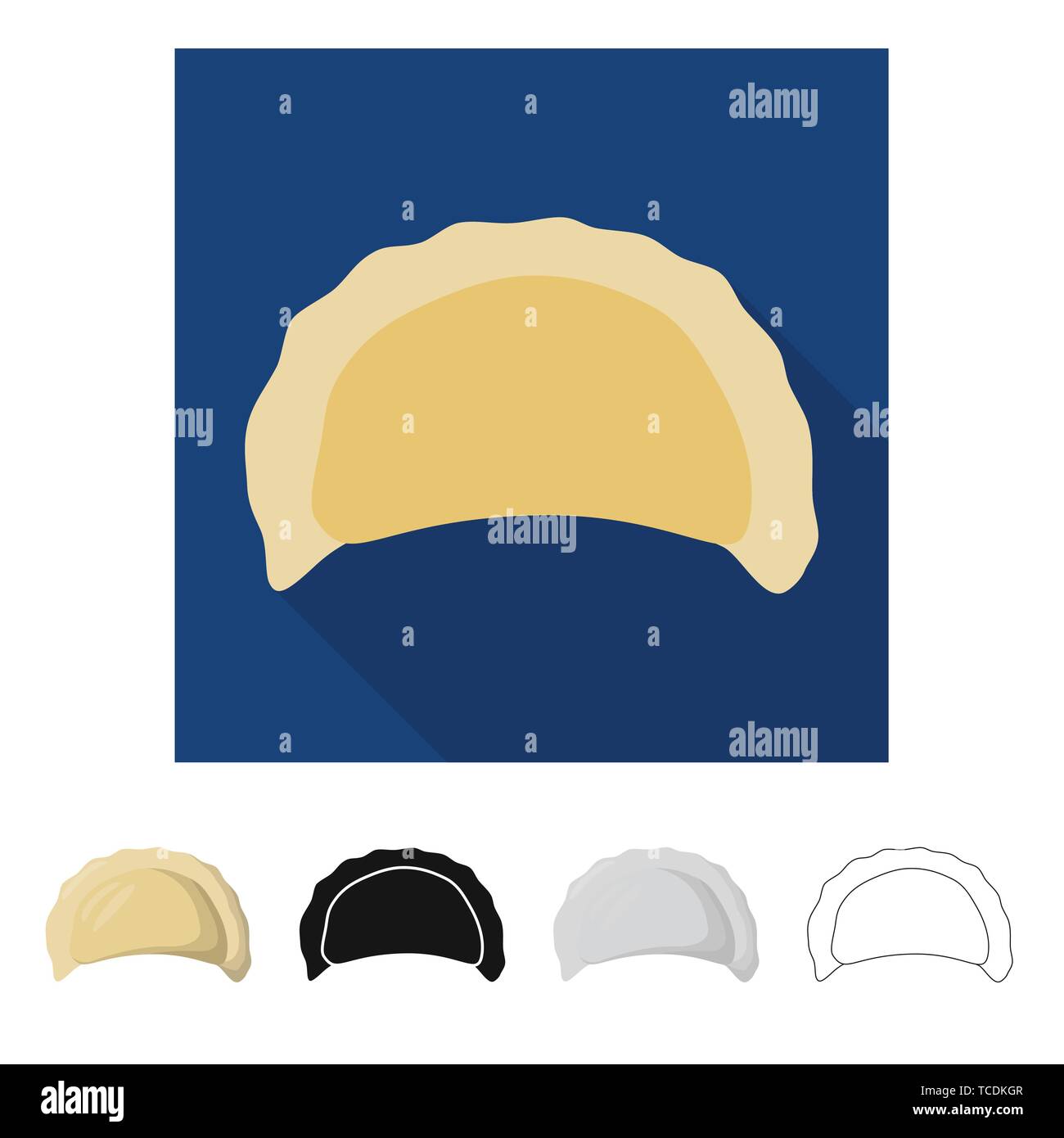 Vector illustration of pierogi and Russian logo. Set of pierogi and ...