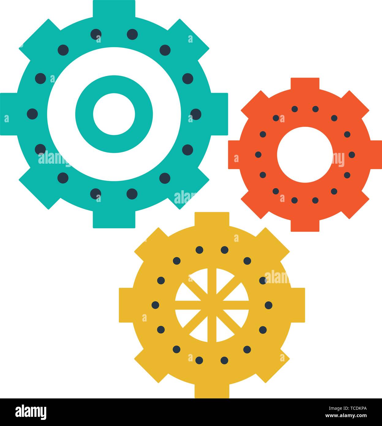 Gears machinery pieces working symbol Stock Vector Image & Art - Alamy