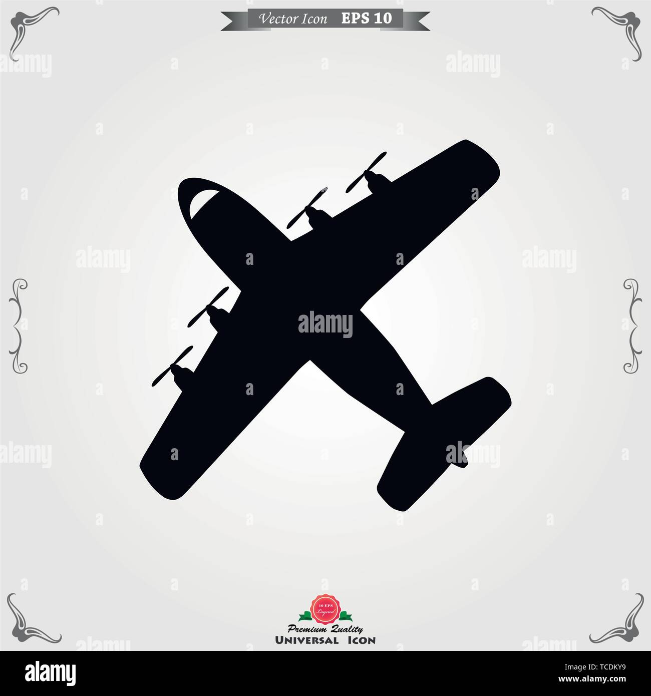 Plane icon on white background, Airplane icon vector. Flat icon ...