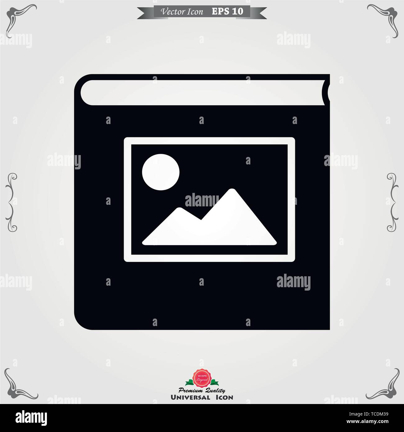 Photo album vector icon on white background illustration Stock Vector ...