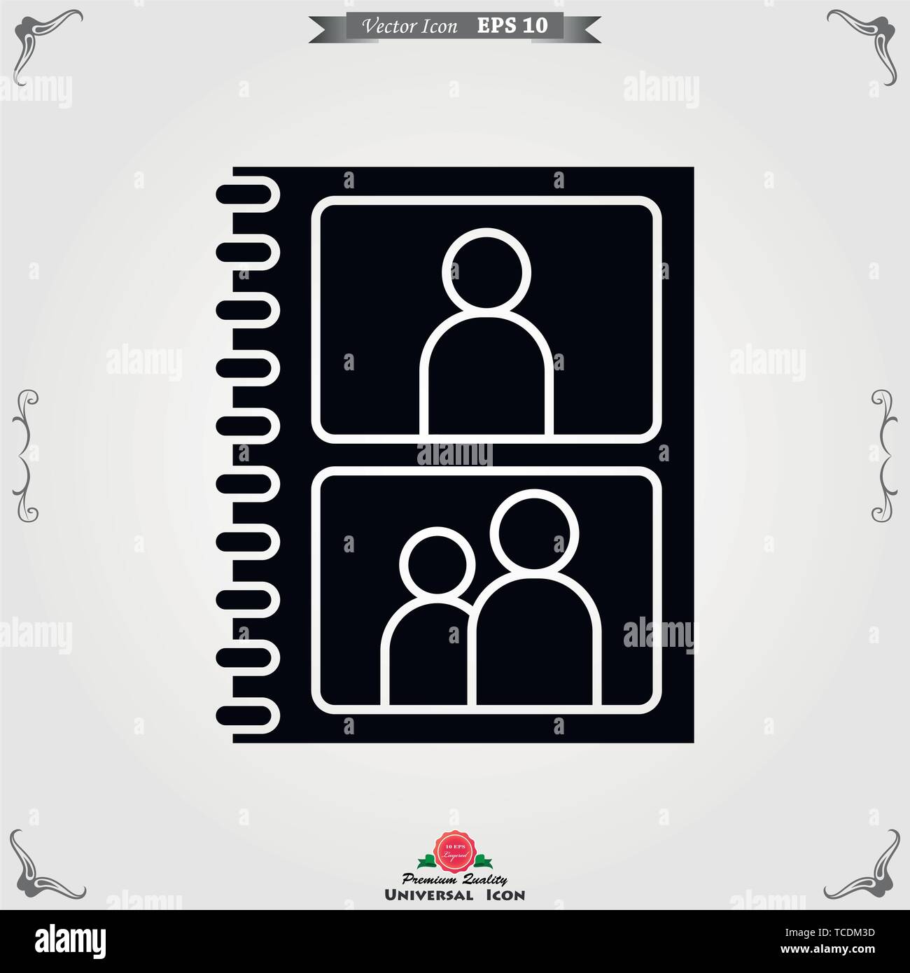 Photo album vector icon on white background illustration Stock Vector ...