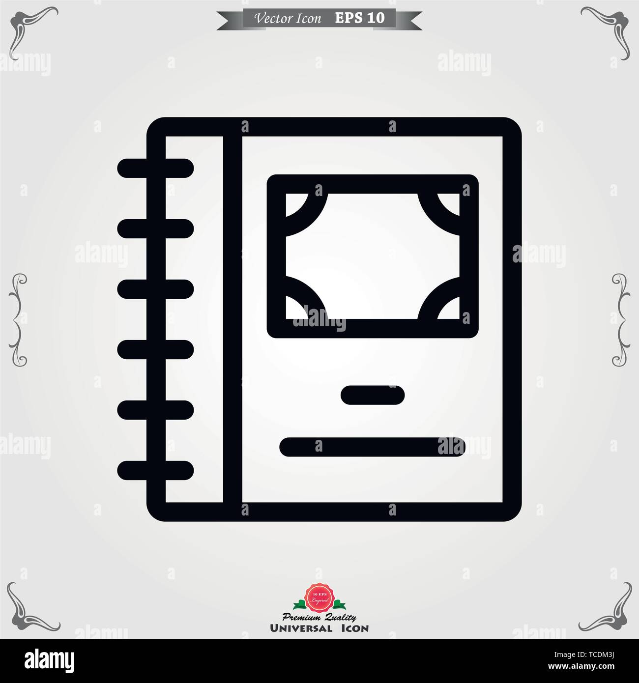 Photo album vector icon on white background illustration Stock Vector ...