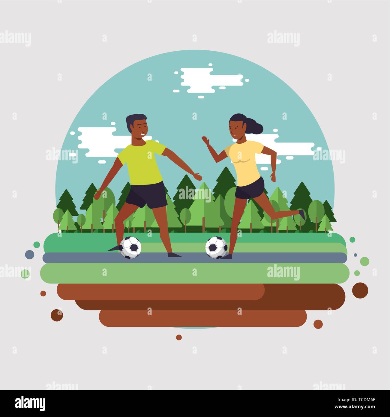People training soccer at park cartoons Stock Vector Image & Art - Alamy