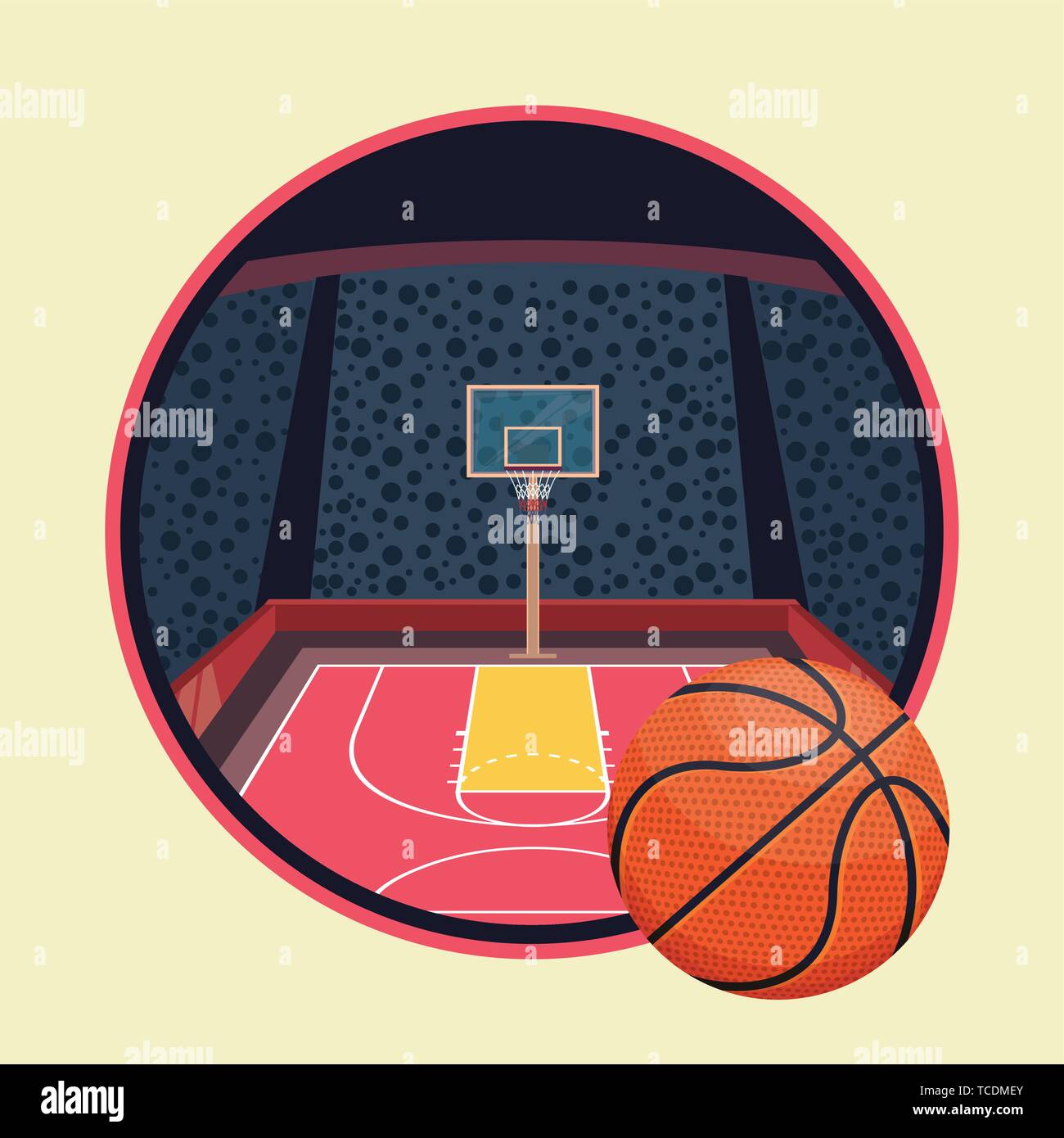 Basketball sport game round frame Stock Vector Image & Art - Alamy