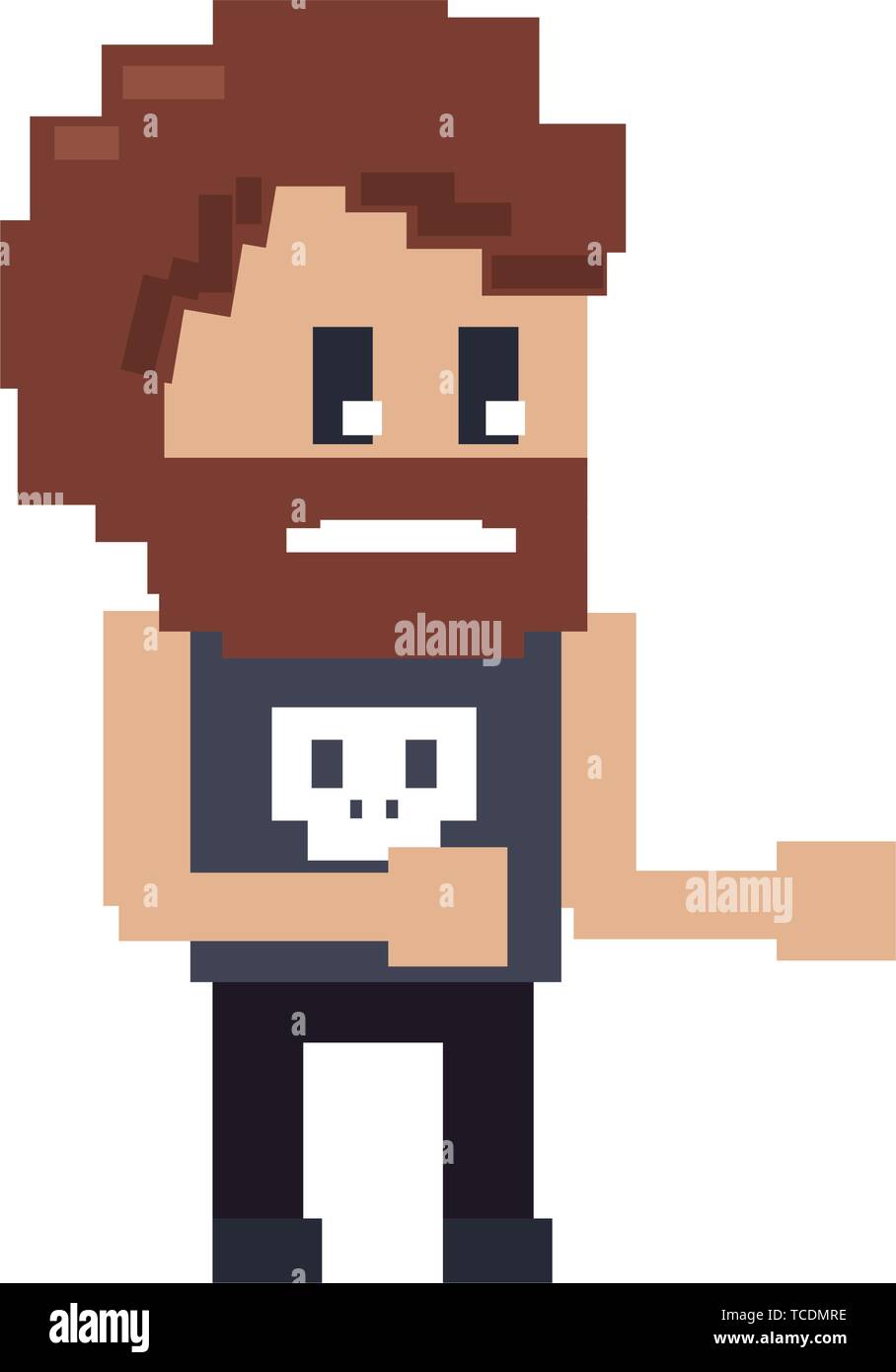 Retro videogame tough guy character pixelated cartoon Stock Vector ...