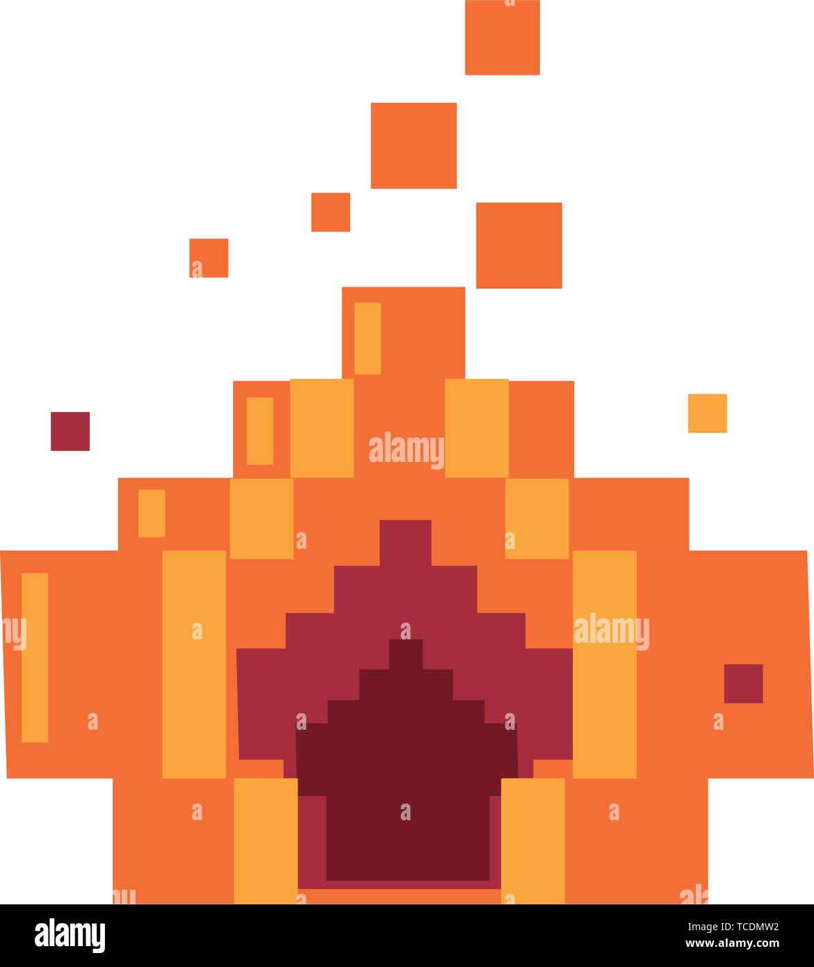 Retro arcade 8 bit video game fire Stock Vector Images - Alamy