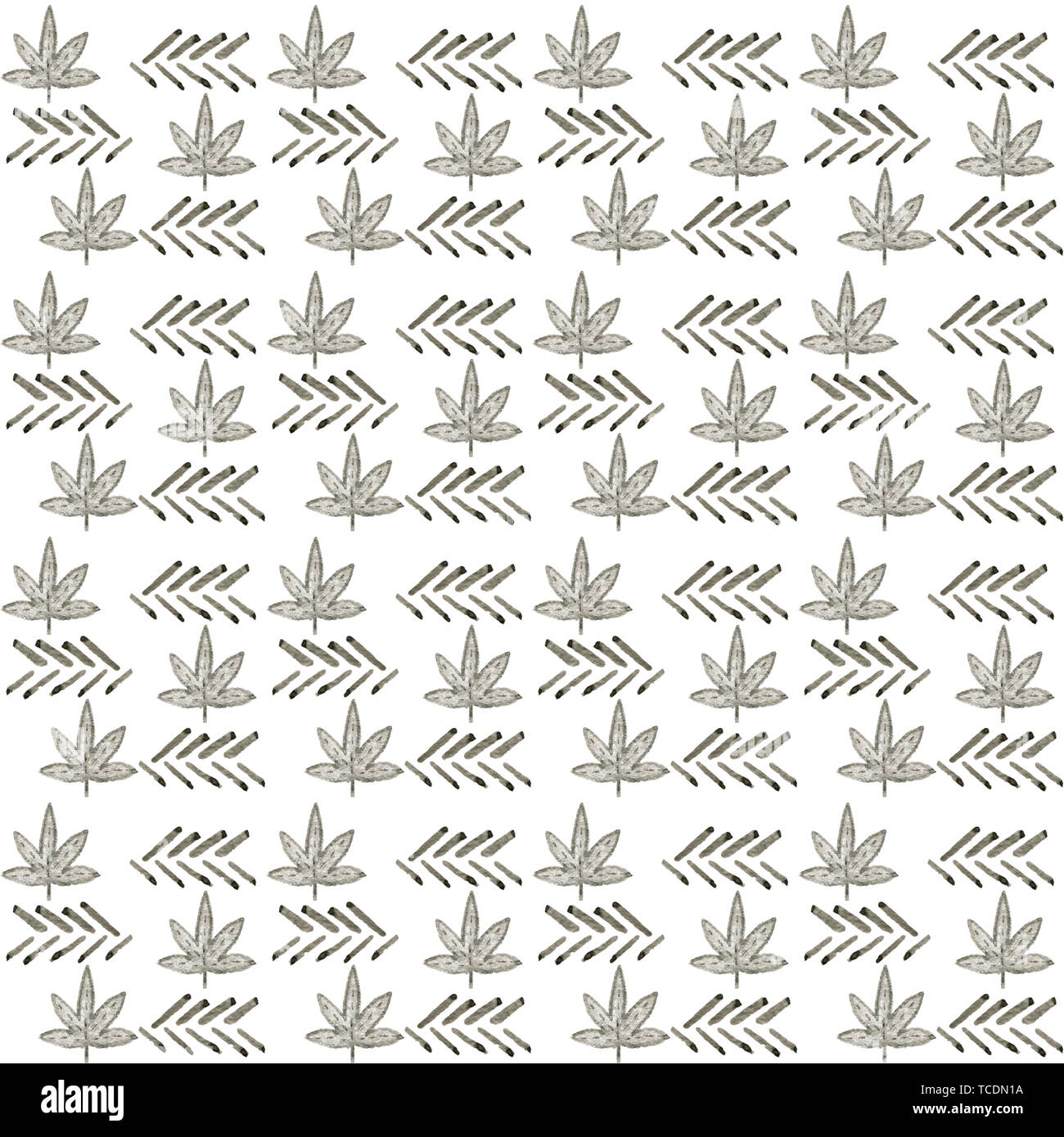 seamless pattern with hemp. Botanical hand drawn illustration with ...