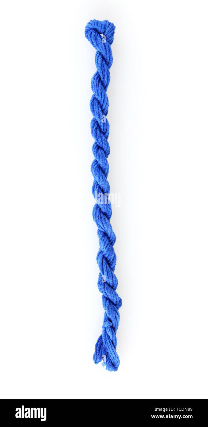 blue sewing threads for embroidery isolated on white Stock Photo - Alamy