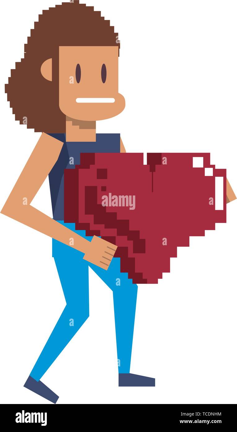 Retro videogame pixelated cartoons isolated Stock Vector Image & Art ...