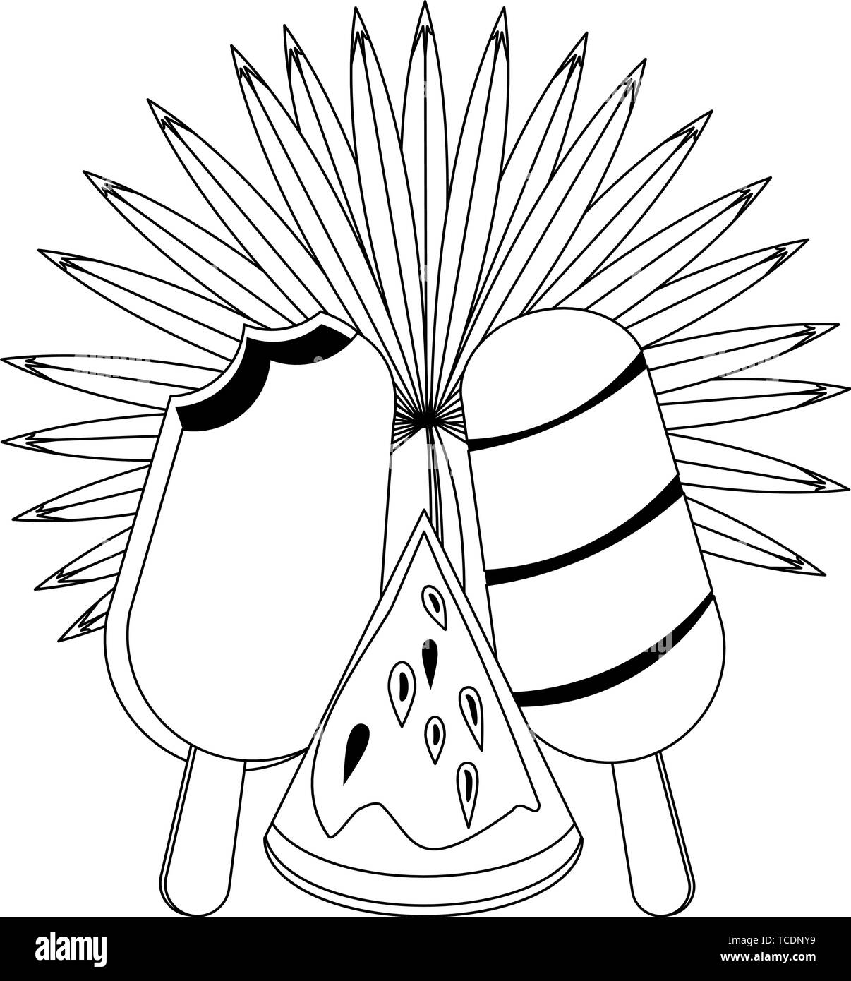 Watermelon popsicle Black and White Stock Photos & Images - Alamy