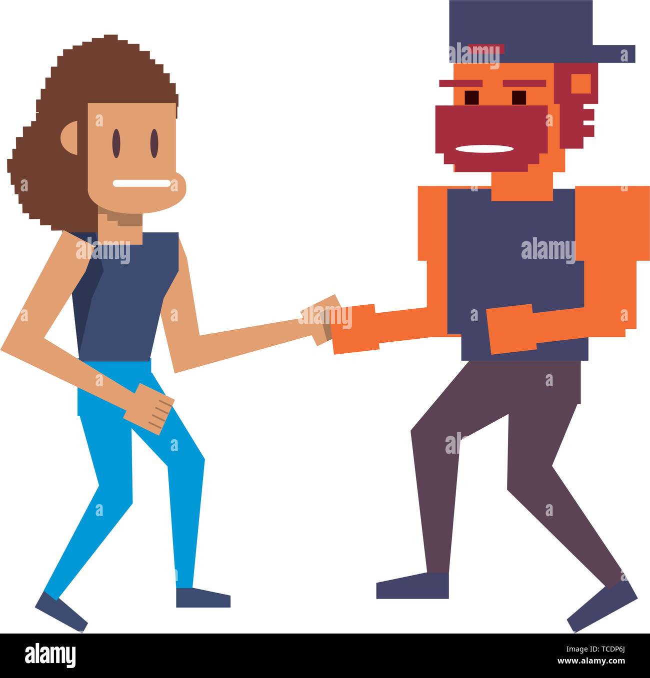 Retro videogame pixelated cartoons isolated Stock Vector Image & Art ...