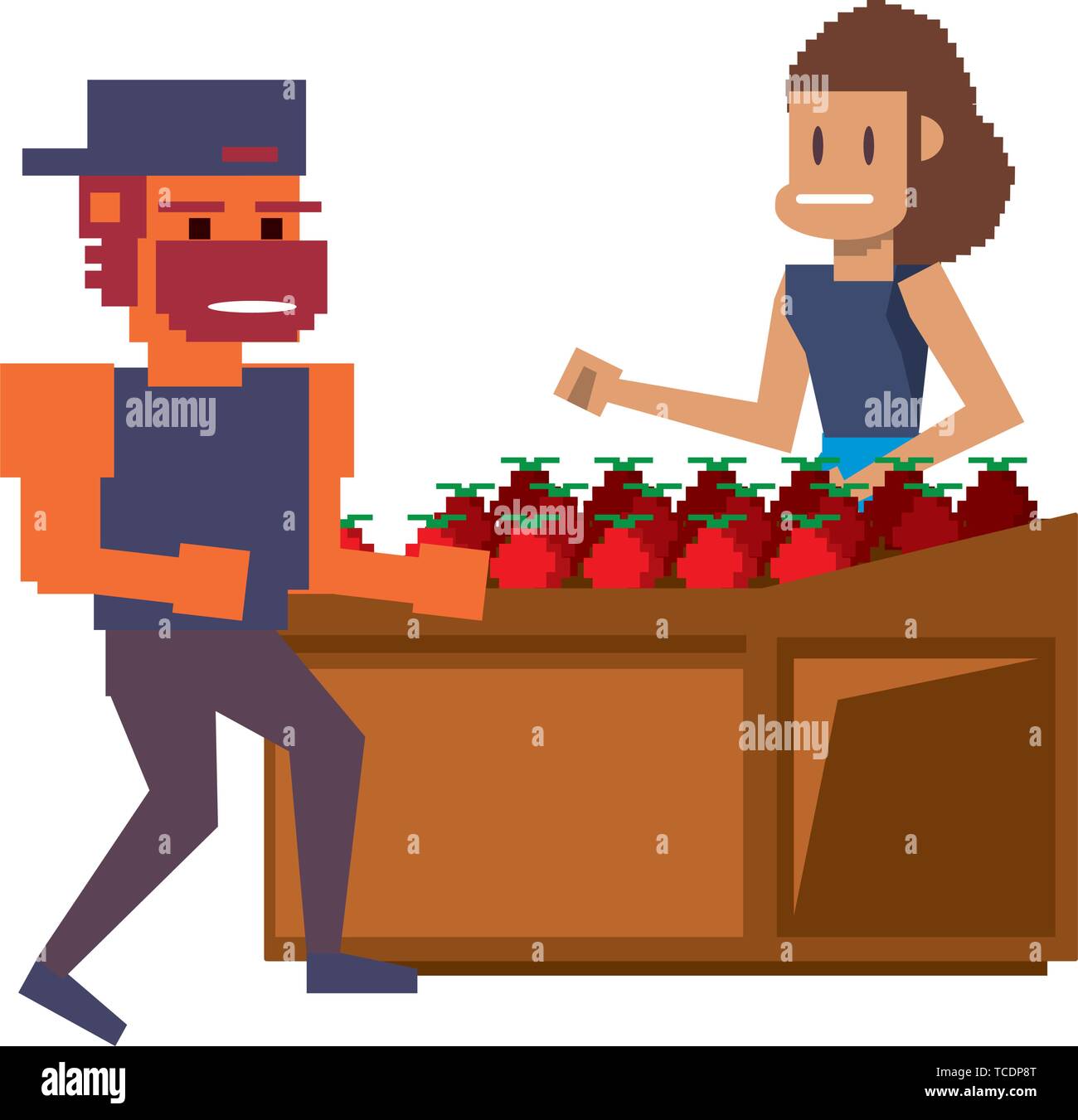 Retro videogame pixelated cartoons isolated Stock Vector Image & Art ...