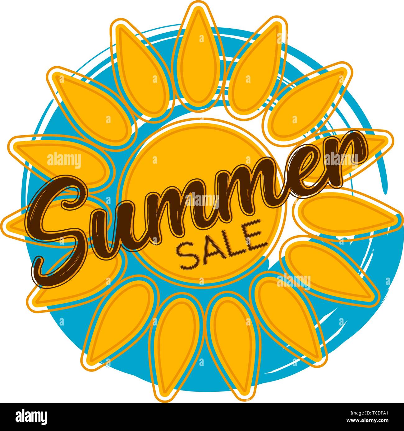 Sumer sale label with a sun and text - Vector Stock Vector Image & Art ...