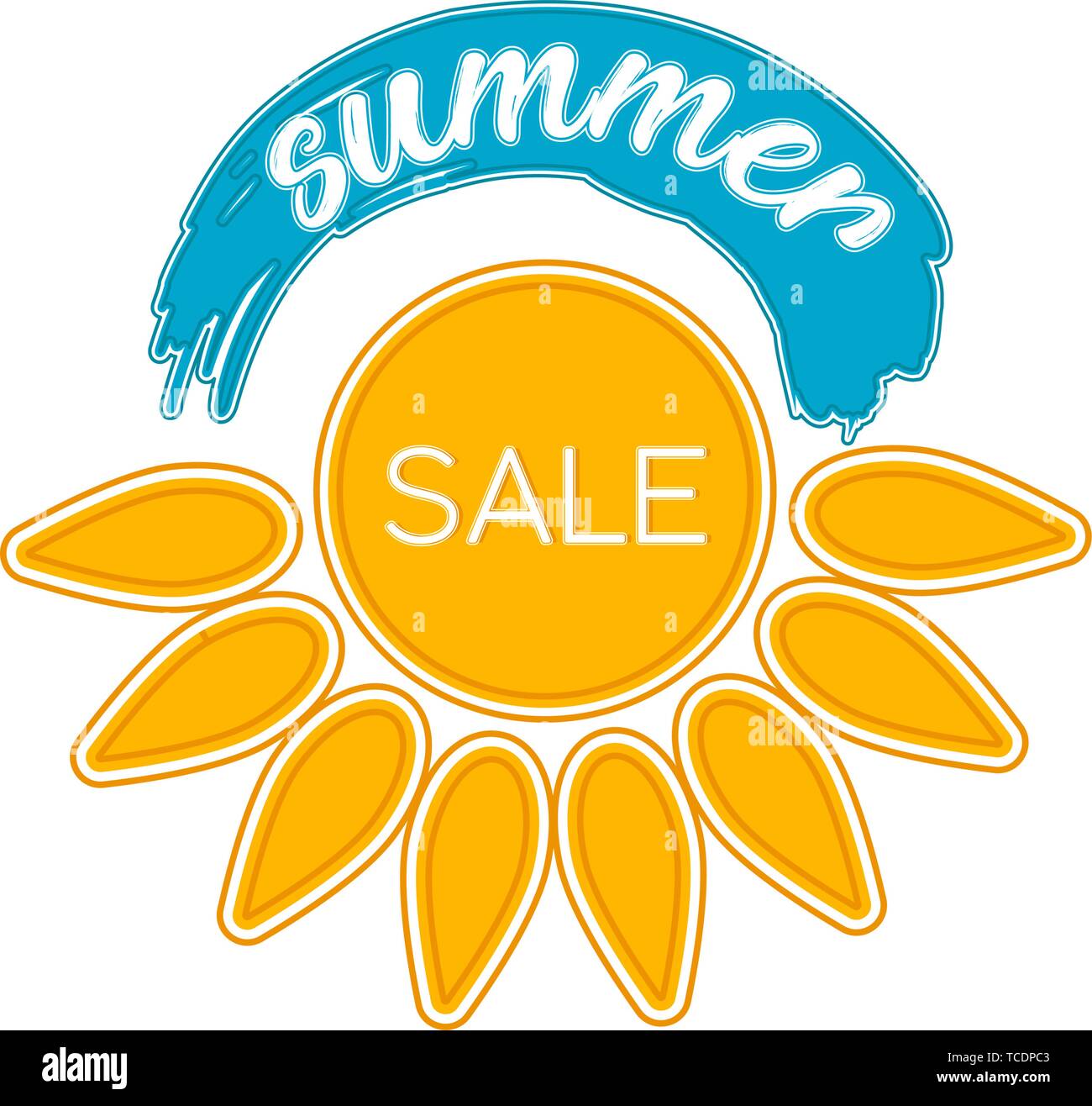 Sumer sale label with a sun and text - Vector Stock Vector Image & Art ...