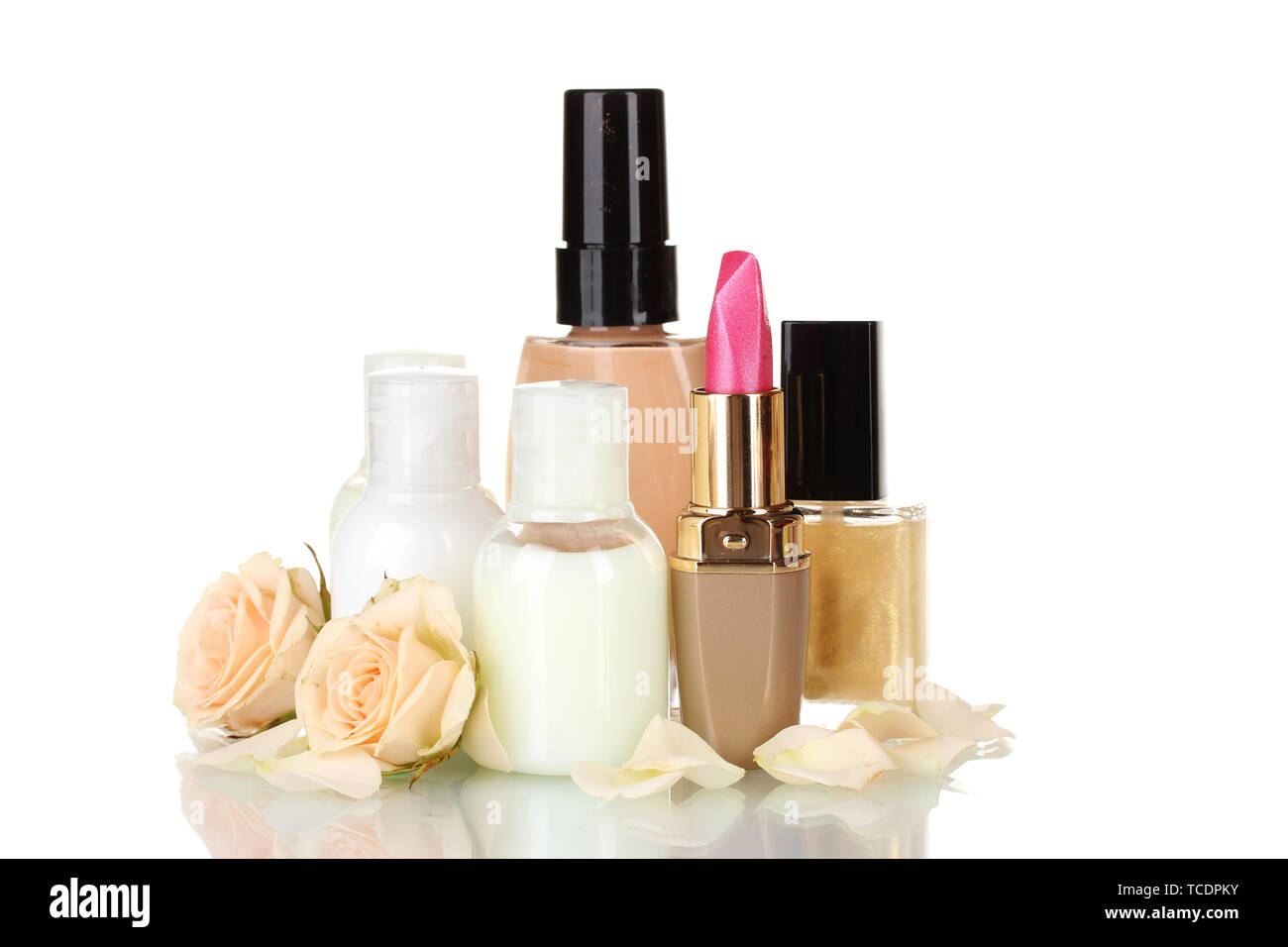 Cosmetics and Hotel amenities kit on white background Stock Photo - Alamy
