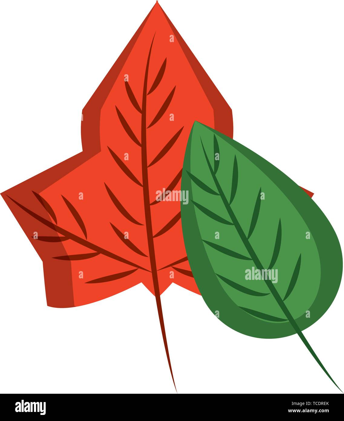 Autumn leaves nature cartoon isolated symbol Stock Vector Image & Art ...