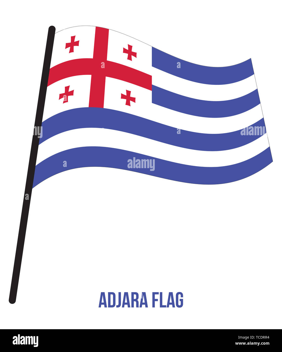Adjara Flag Waving Vector Illustration on White Background. Adjara ...