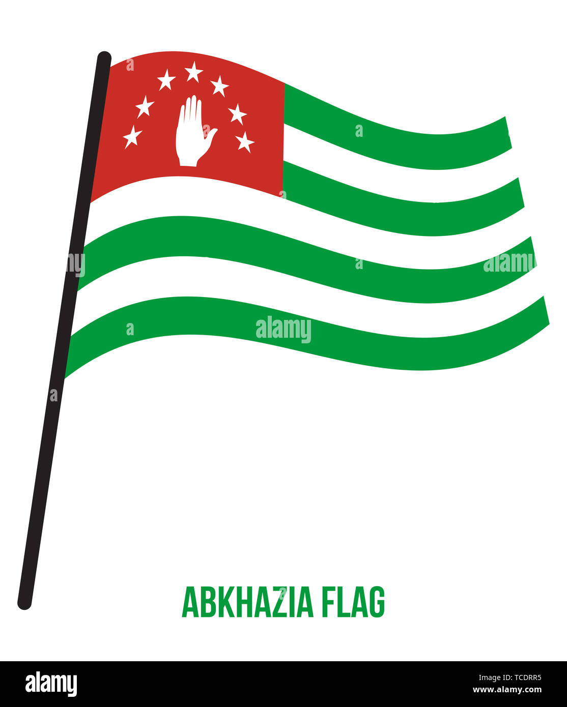 Abkhazia Flag Waving Vector Illustration on White Background. Abkhazia ...
