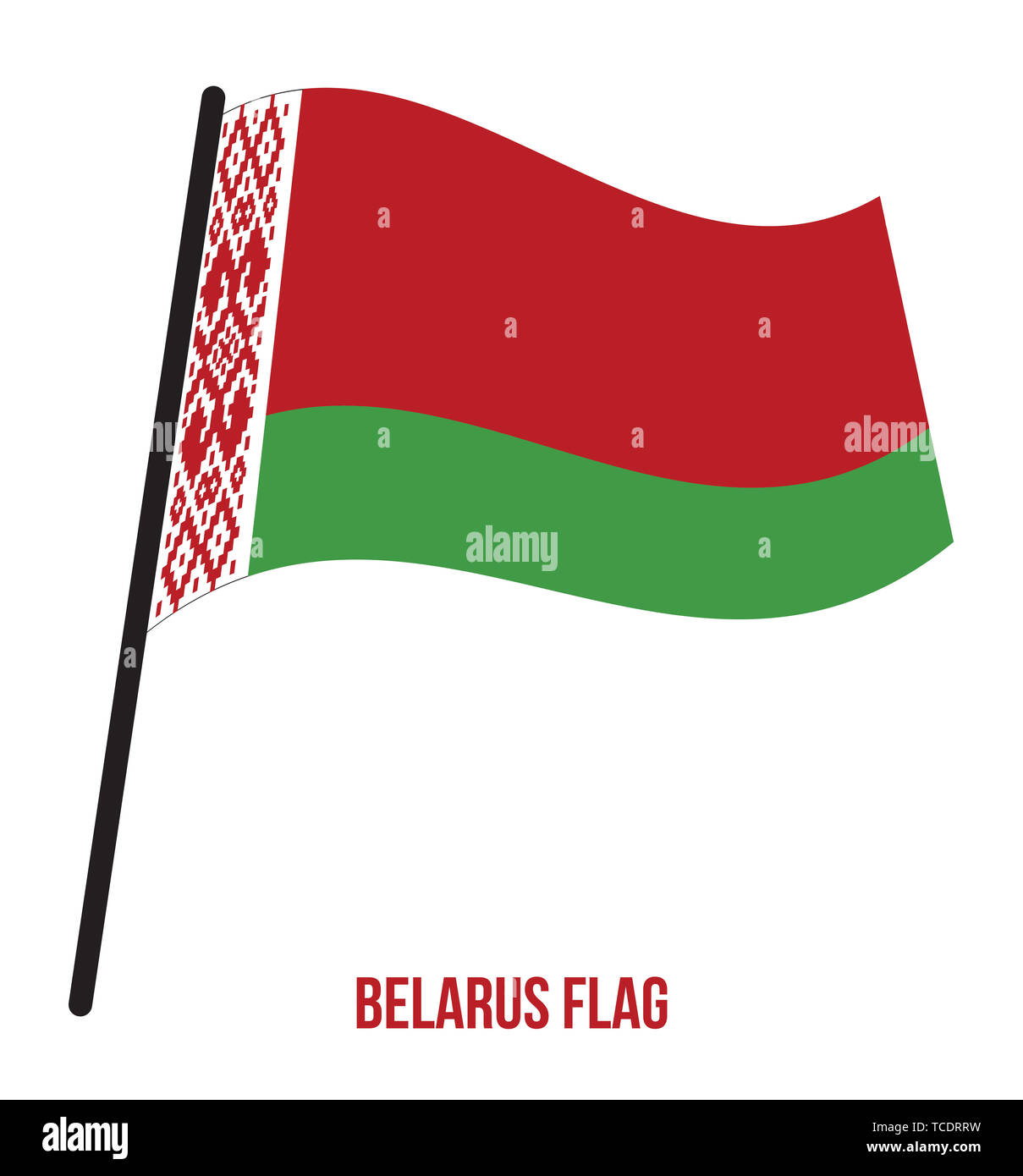 Belarus Flag Waving Vector Illustration on White Background. Belarus ...