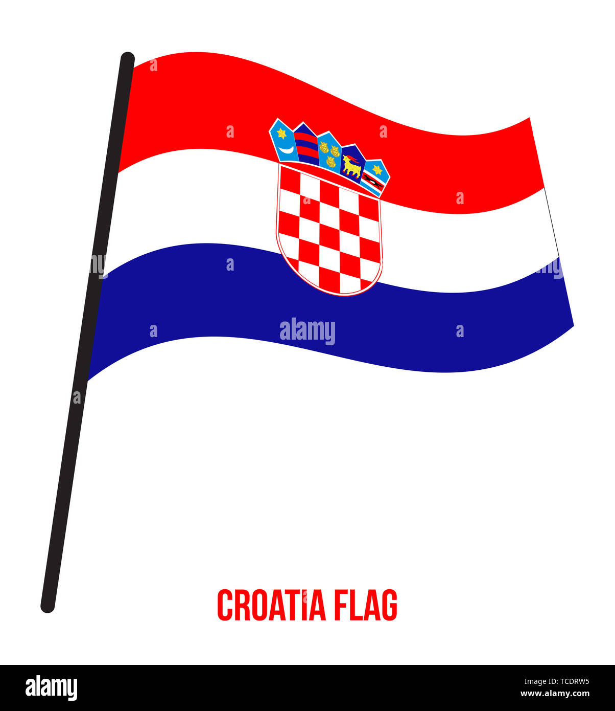 Croatia Flag Waving Vector Illustration on White Background. Croatia ...