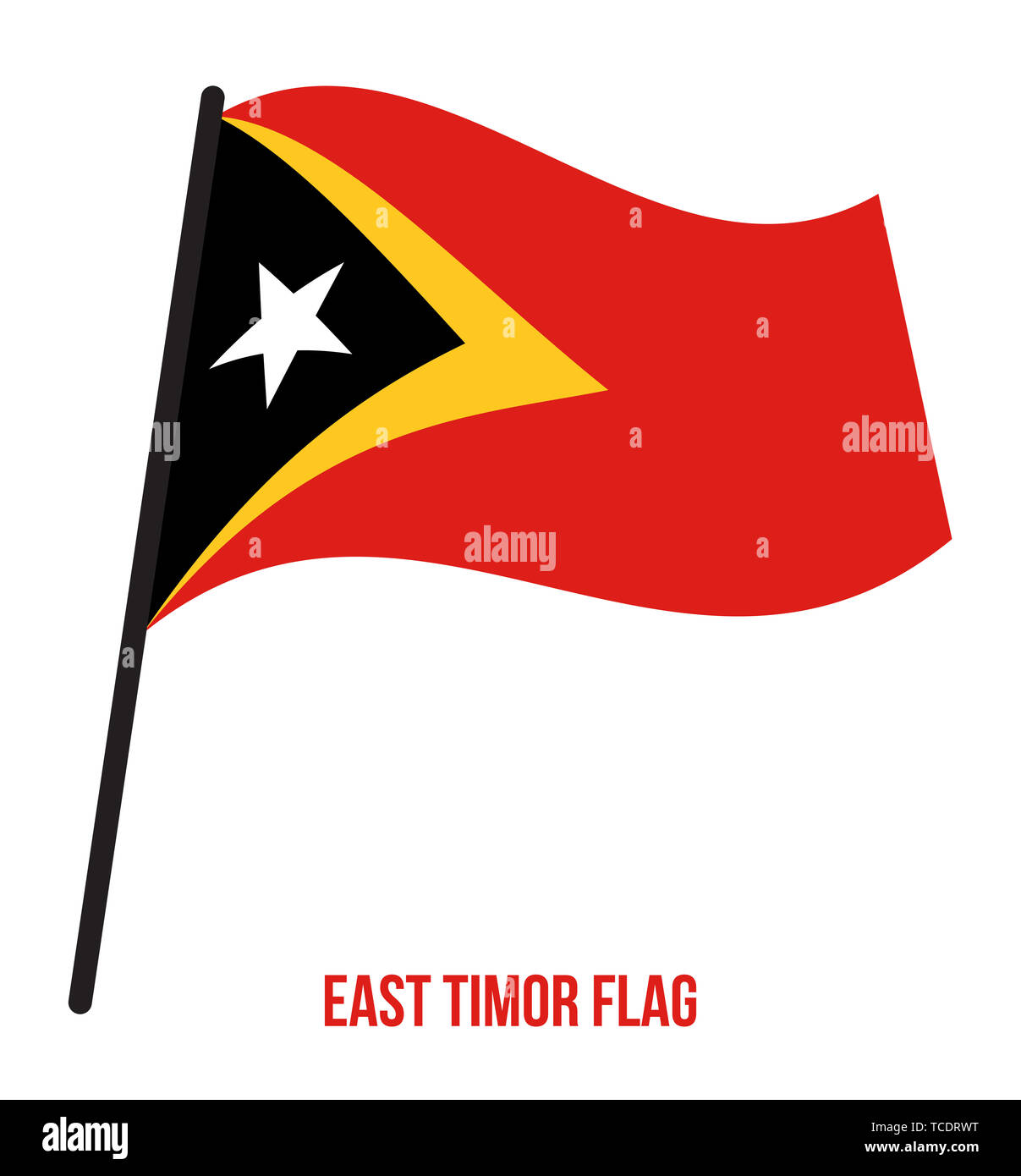 East Timor Flag Waving Vector Illustration on White Background. East ...