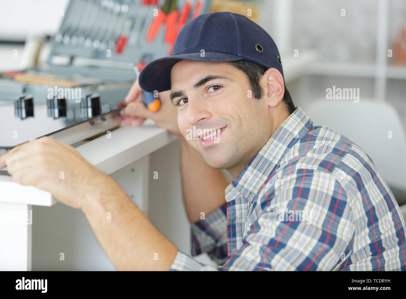 Installing New Induction Hob In High Resolution Stock Photography and ...