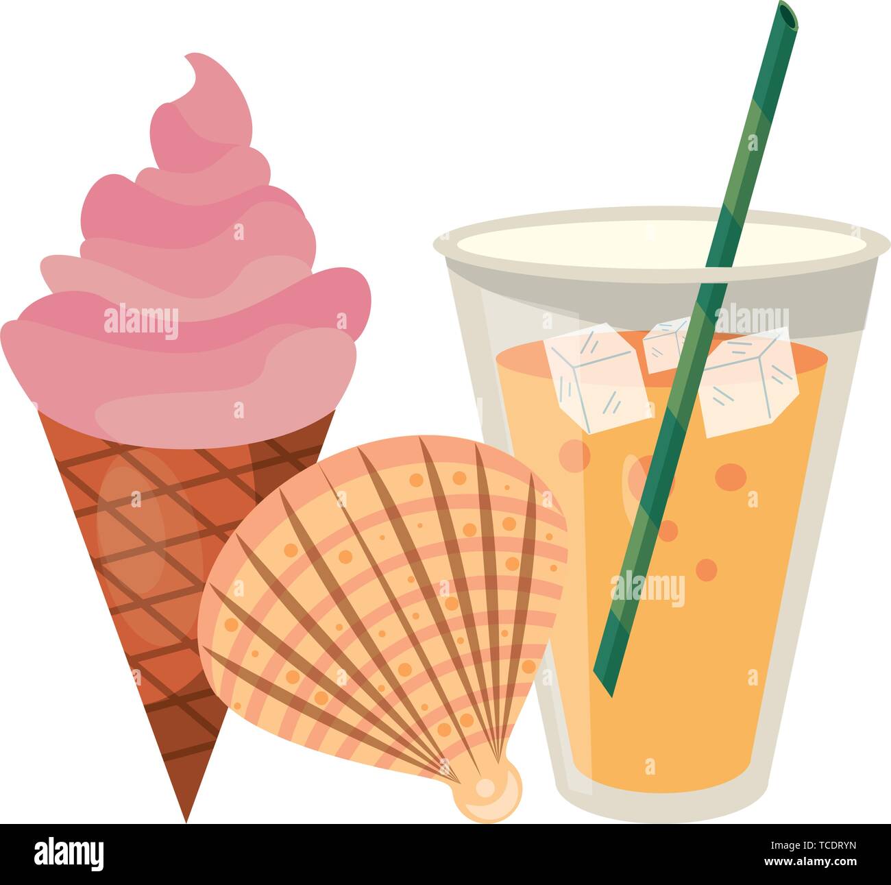 ice cream and juice icon Stock Vector Image & Art - Alamy