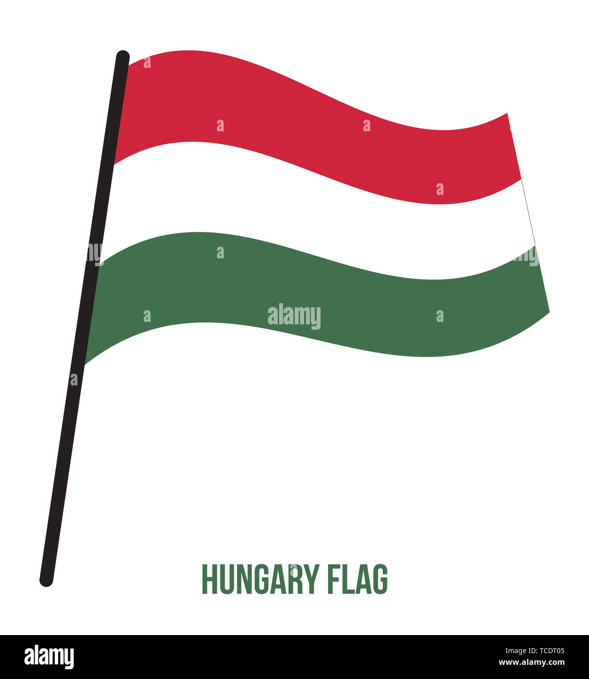 Hungary Flag Waving Vector Illustration on White Background. Hungary ...