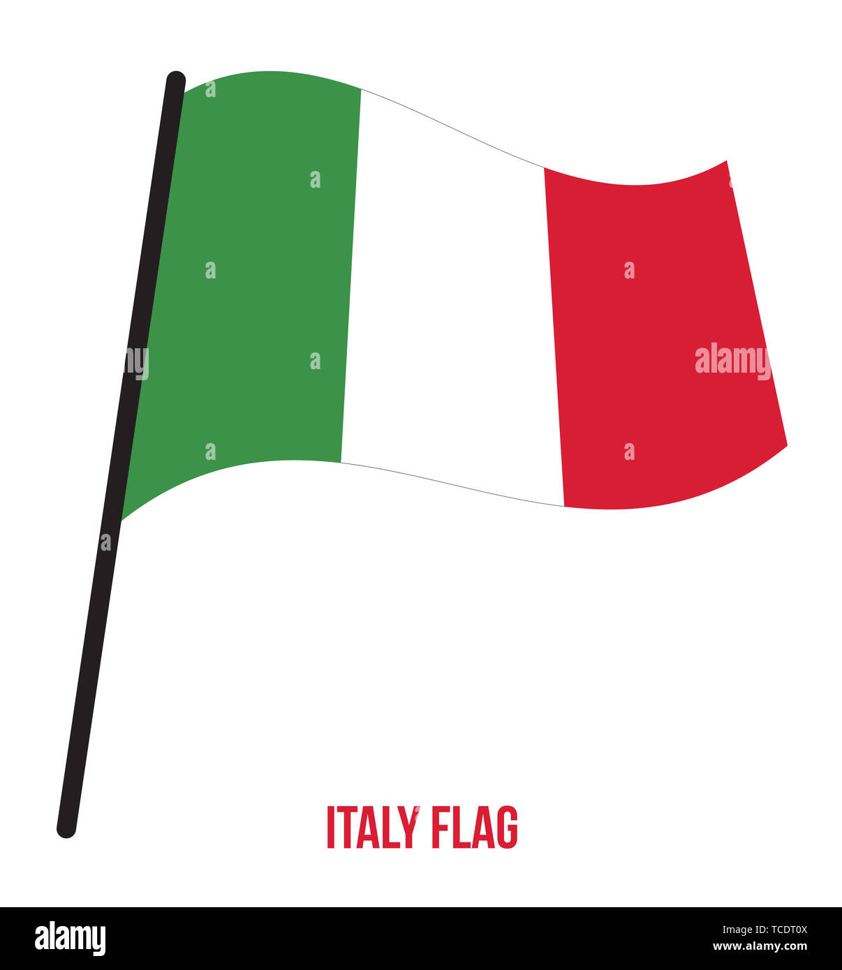 Italy Flag Waving Vector Illustration on White Background. Italy ...