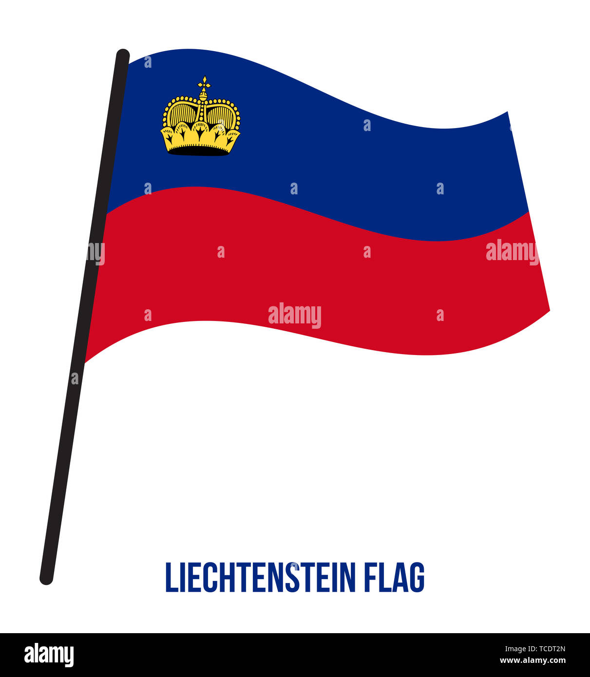 Liechtenstein Flag Waving Vector Illustration on White Background ...