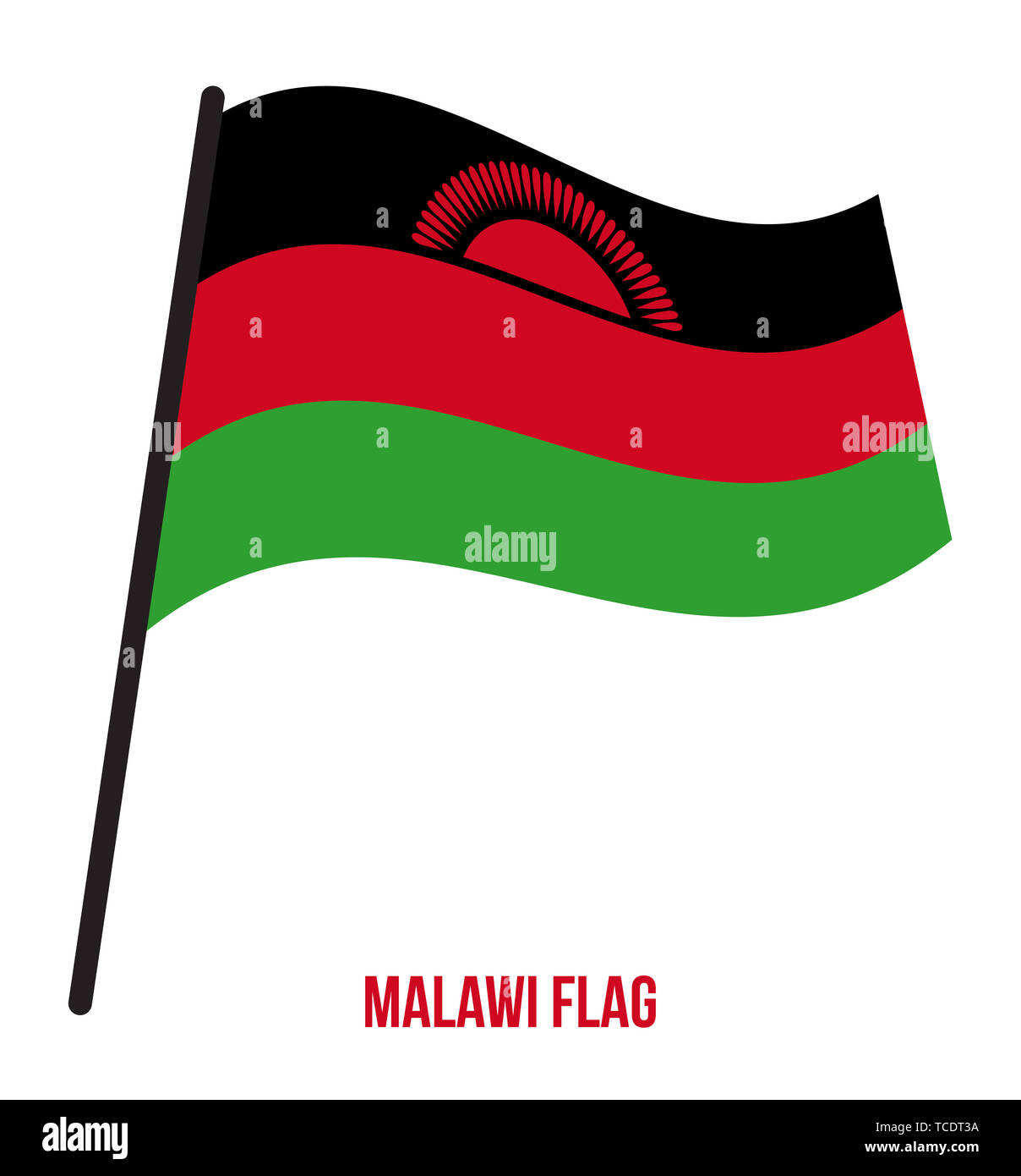 Malawi Flag Waving Vector Illustration On White Background Malawi
