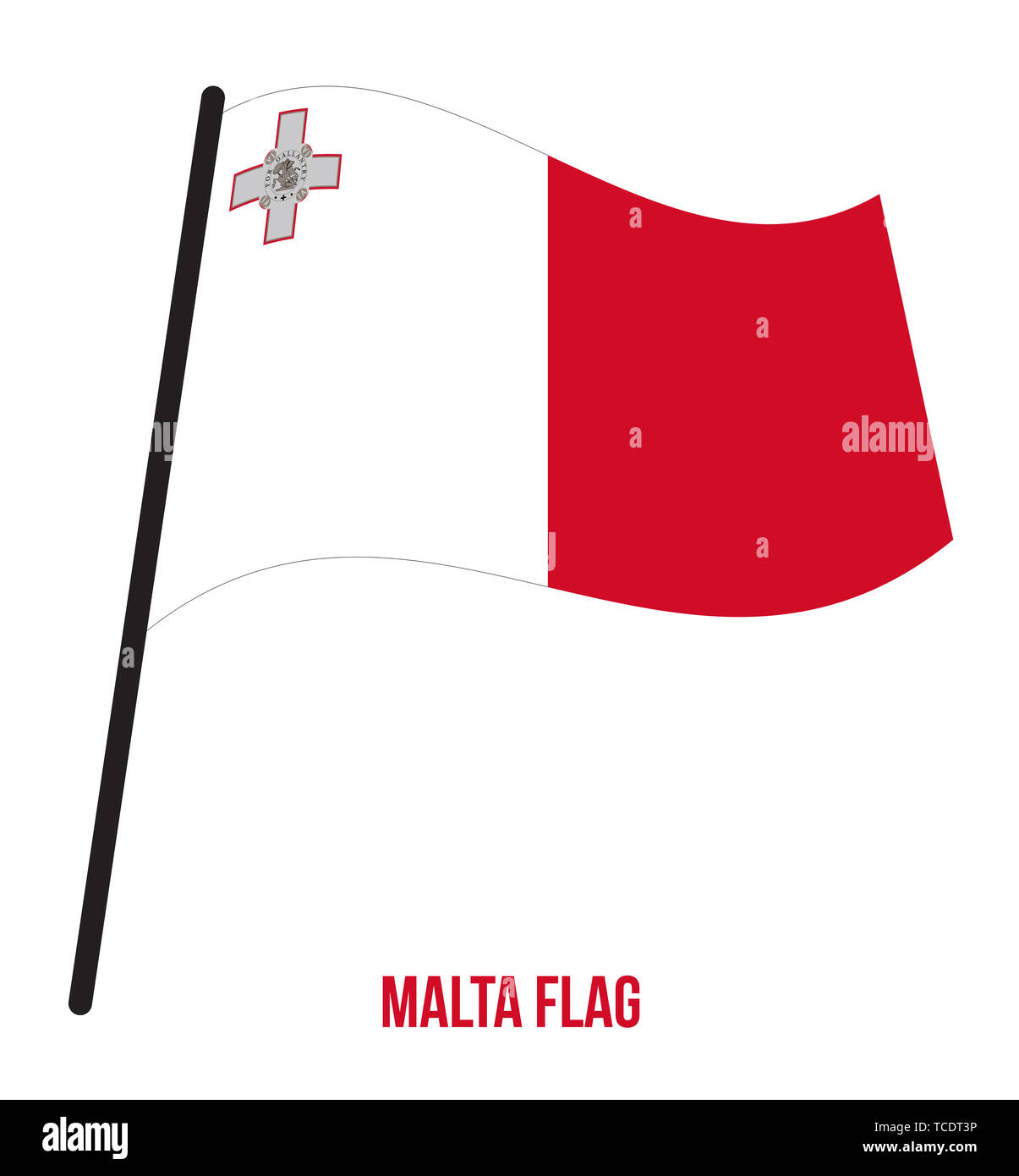 Malta Flag Waving Vector Illustration on White Background. Malta ...