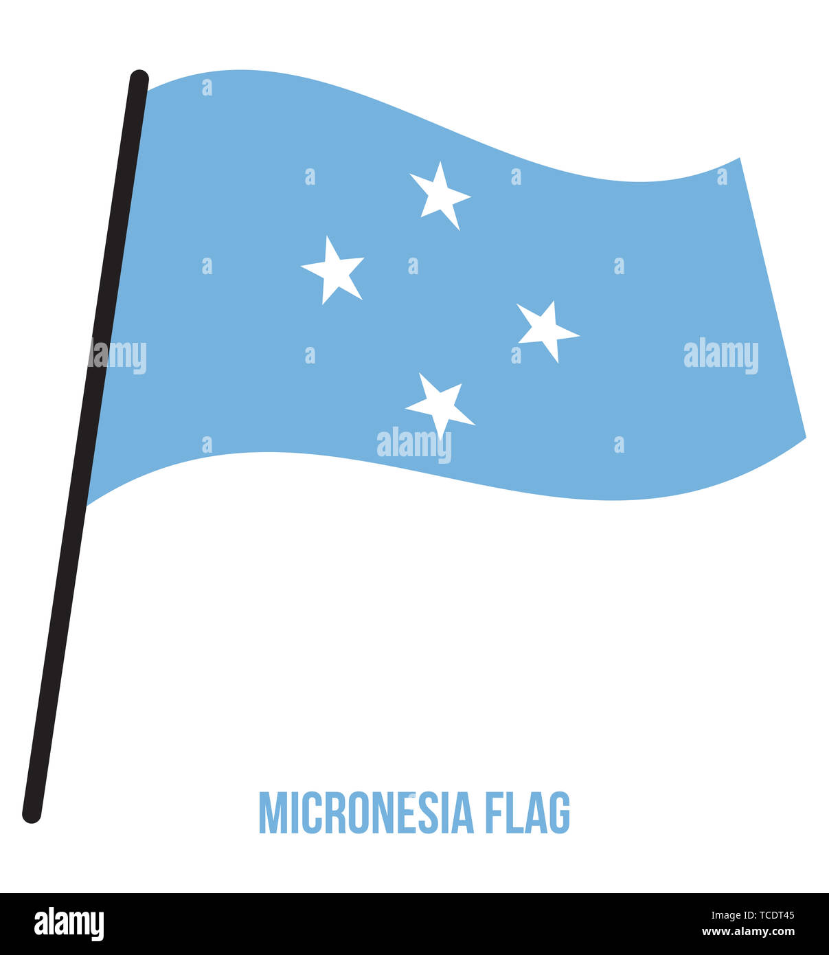 Micronesia Flag Waving Vector Illustration on White Background ...