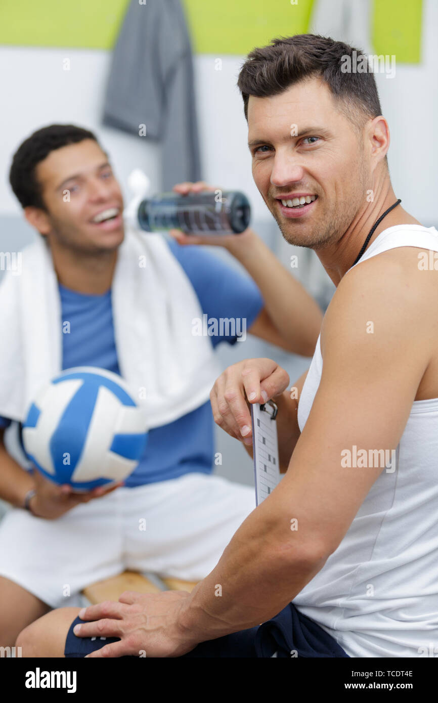 football coach and a player Stock Photo - Alamy