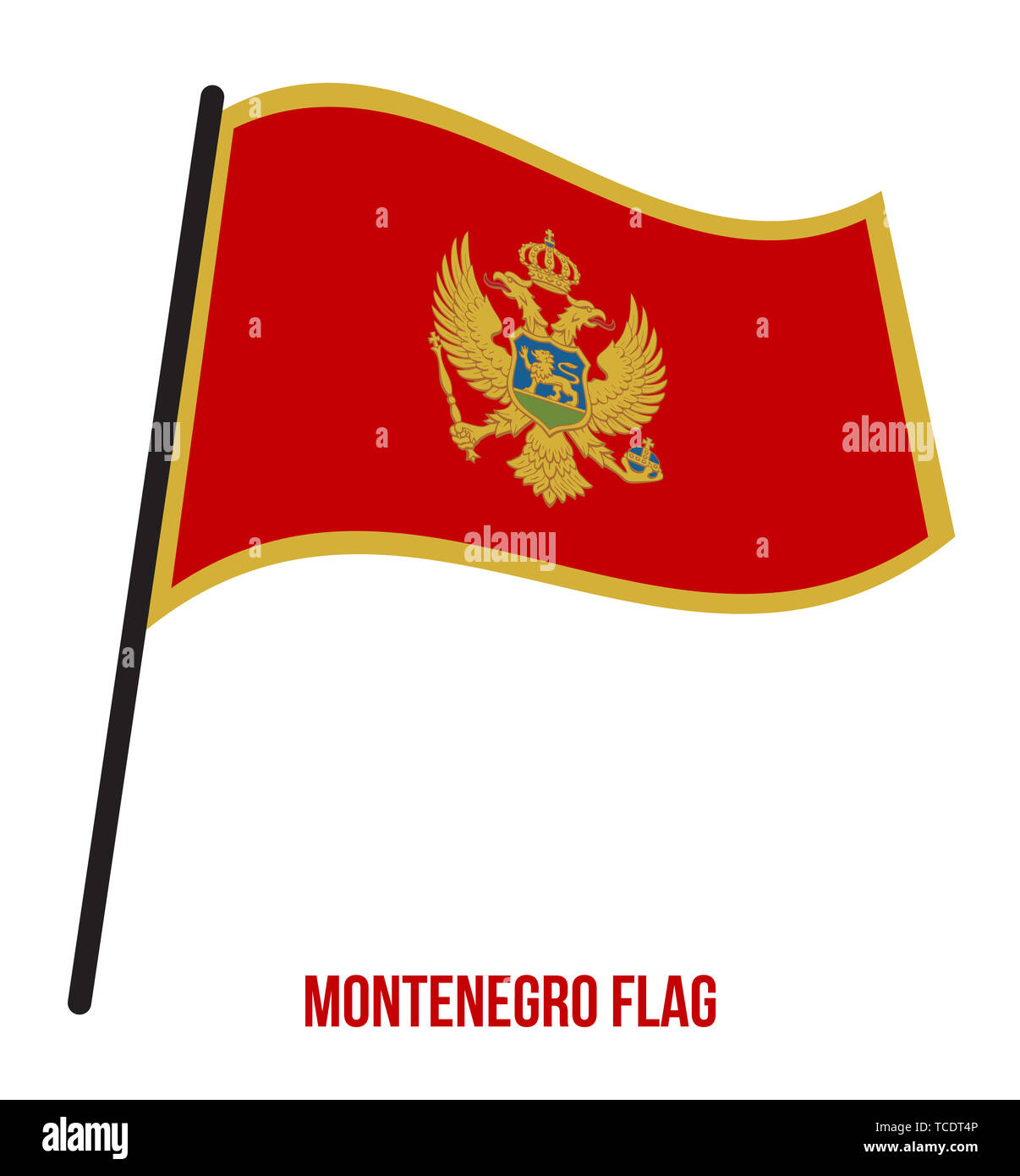 Montenegro Flag Waving Vector Illustration on White Background ...